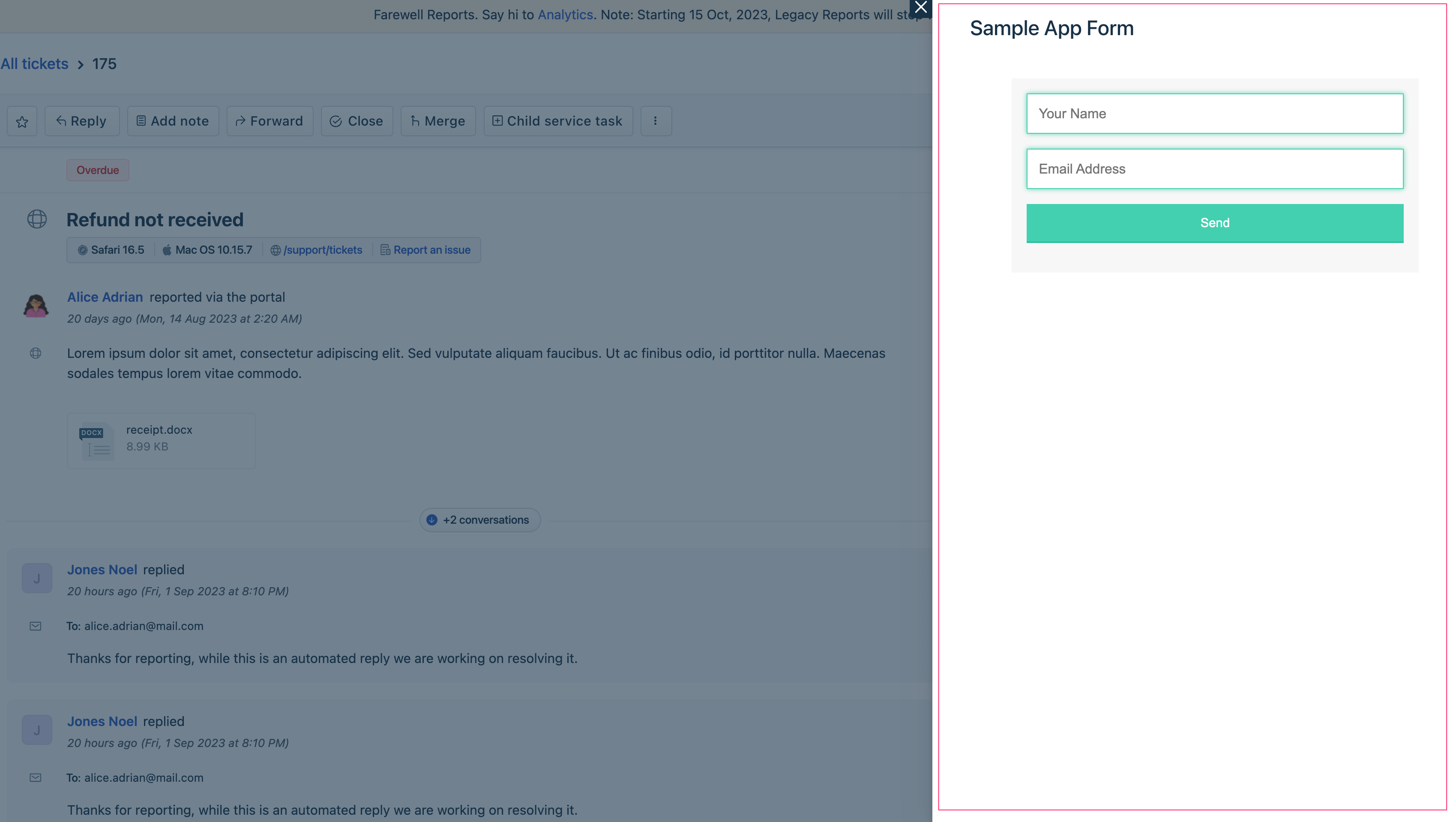 Freshworks Developer Docs | Use interface methods